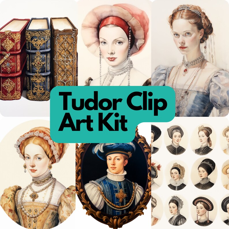 Tudor Style Clipart, Set of 99 PNG Images, Digital Tudor Graphics ...