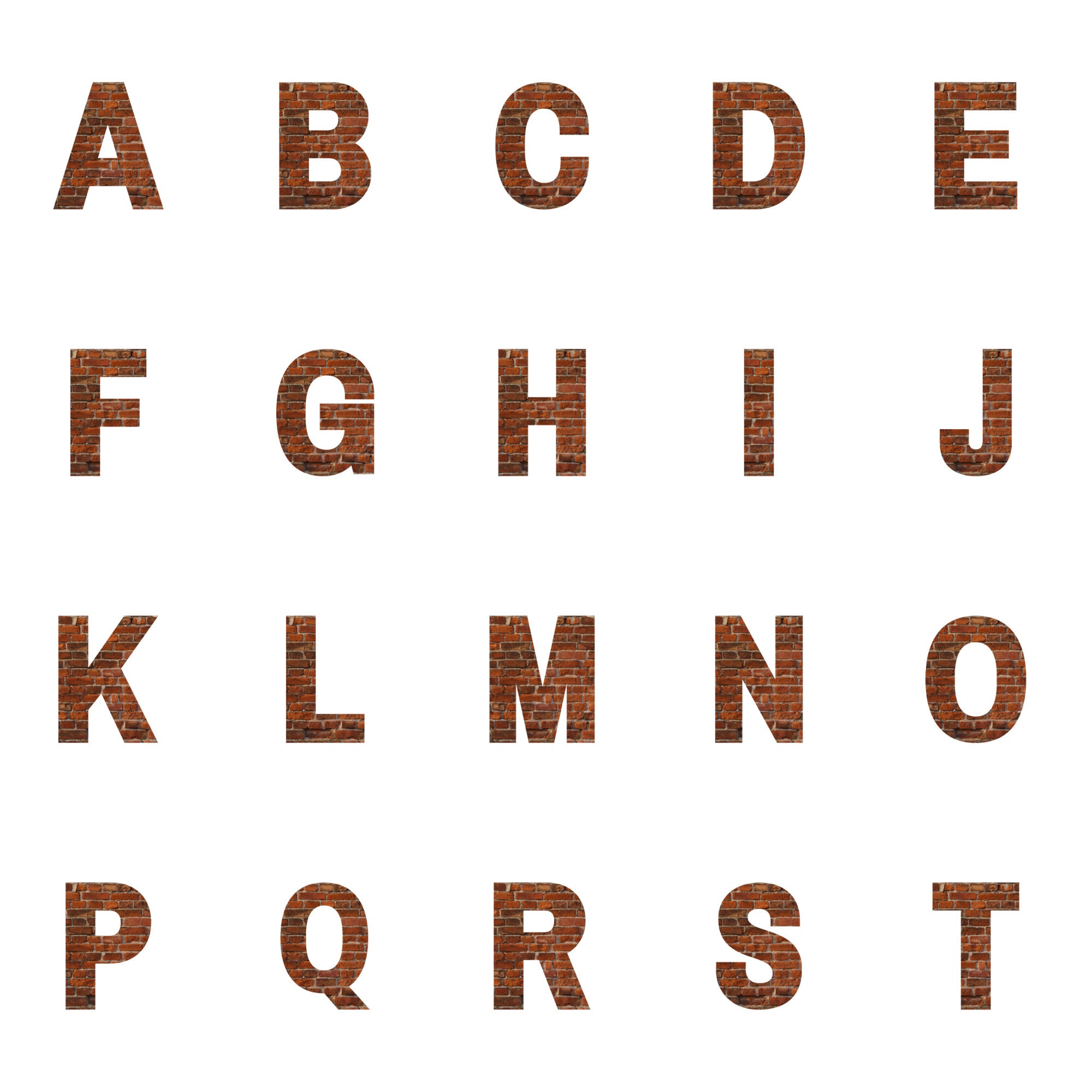 Bolted Alphabet Clipart Font, Digital Capital Letters, Instant Download ...