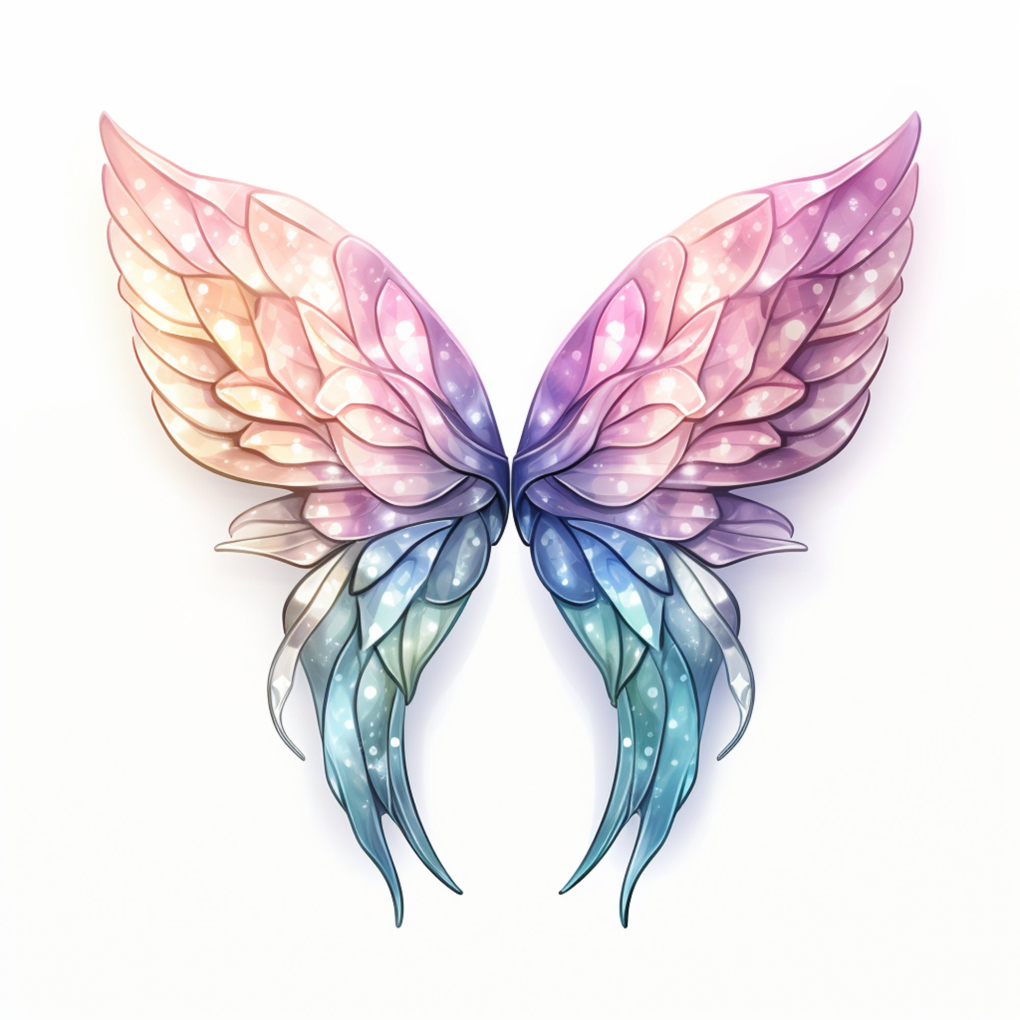 Fairy Wings PNG Bundle, Garden Fairy Wings Clipart, Butterfly Wings ...