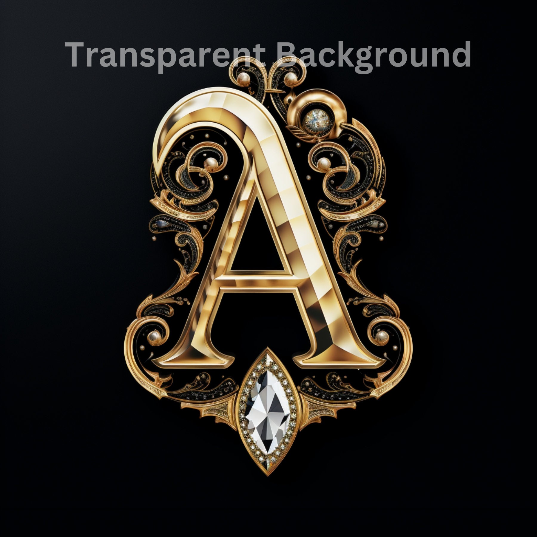 A Monogram PNG, Letter A PNG, A Template Transparent Background, A ...