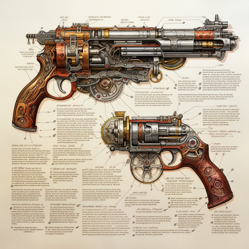 Steampunk Blueprints PNG, Retro Tech Art, Steampunk Gift, Steam Punk ...