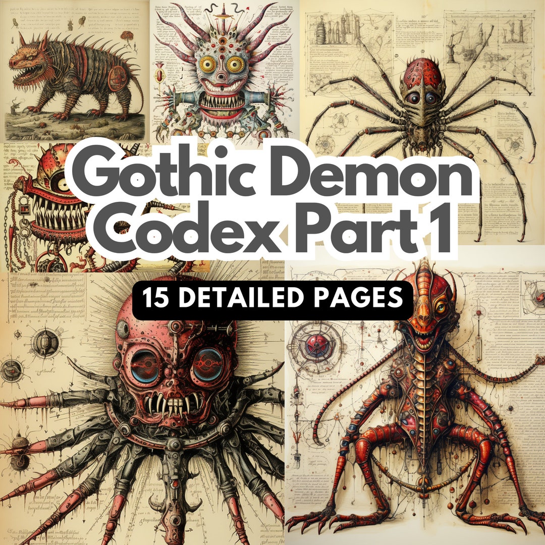 Gothic Clipart Monsters Codex Grimoire BOS, Vintage Ephemera, 16 Gothic ...
