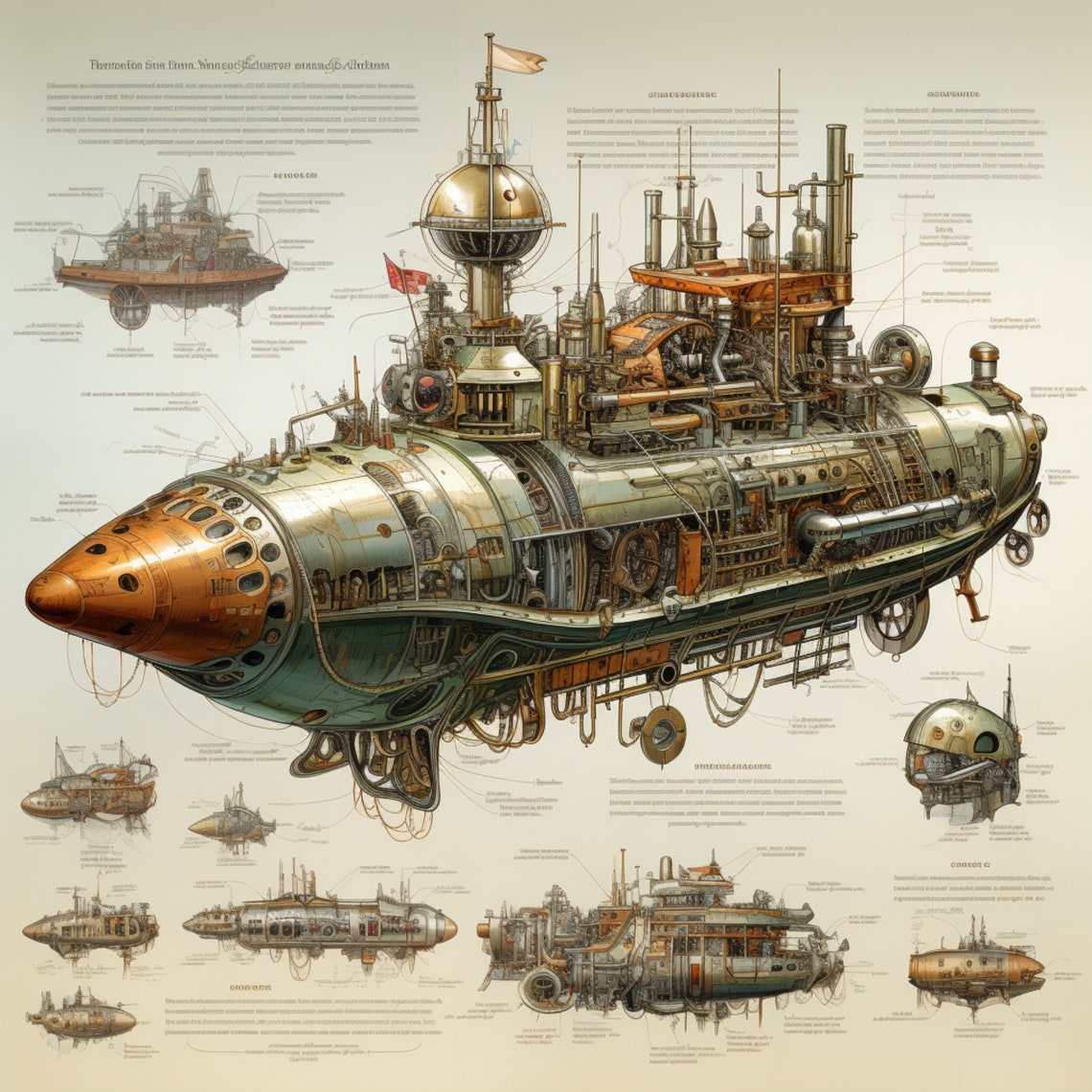 Steampunk Retro Tech Art, Steampunk Gift, 16 PNG Images, Steampunk Junk ...