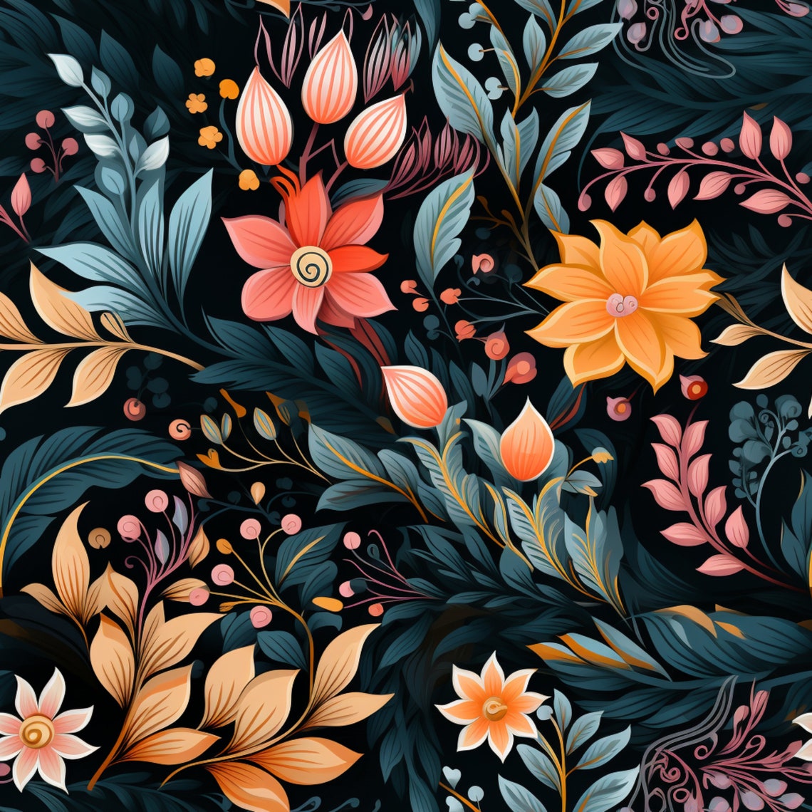 10 Premium Seamless Florals, Repeating Pattern Tiles Perfectly, High ...