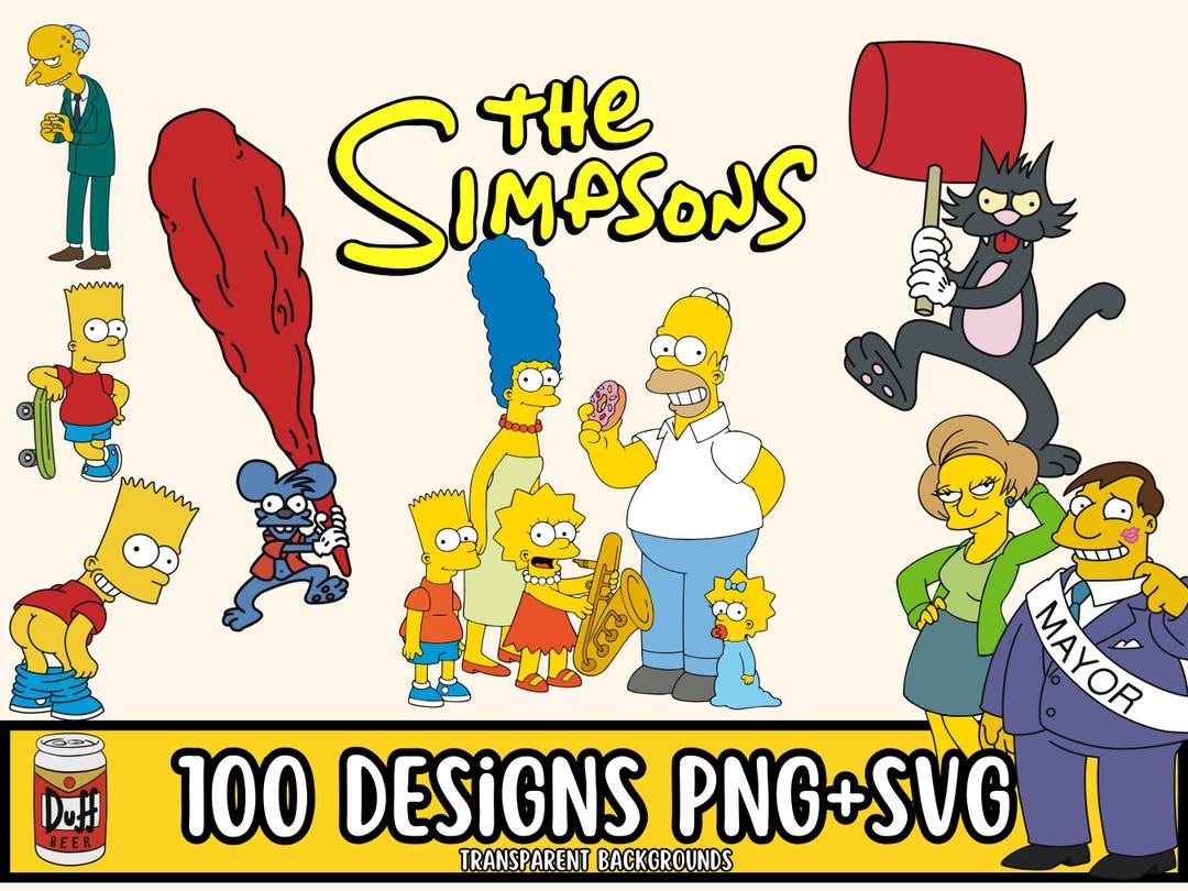 Simpsons Clip Art Bundle, Simpsons Svg Cut Files for Cricut ...