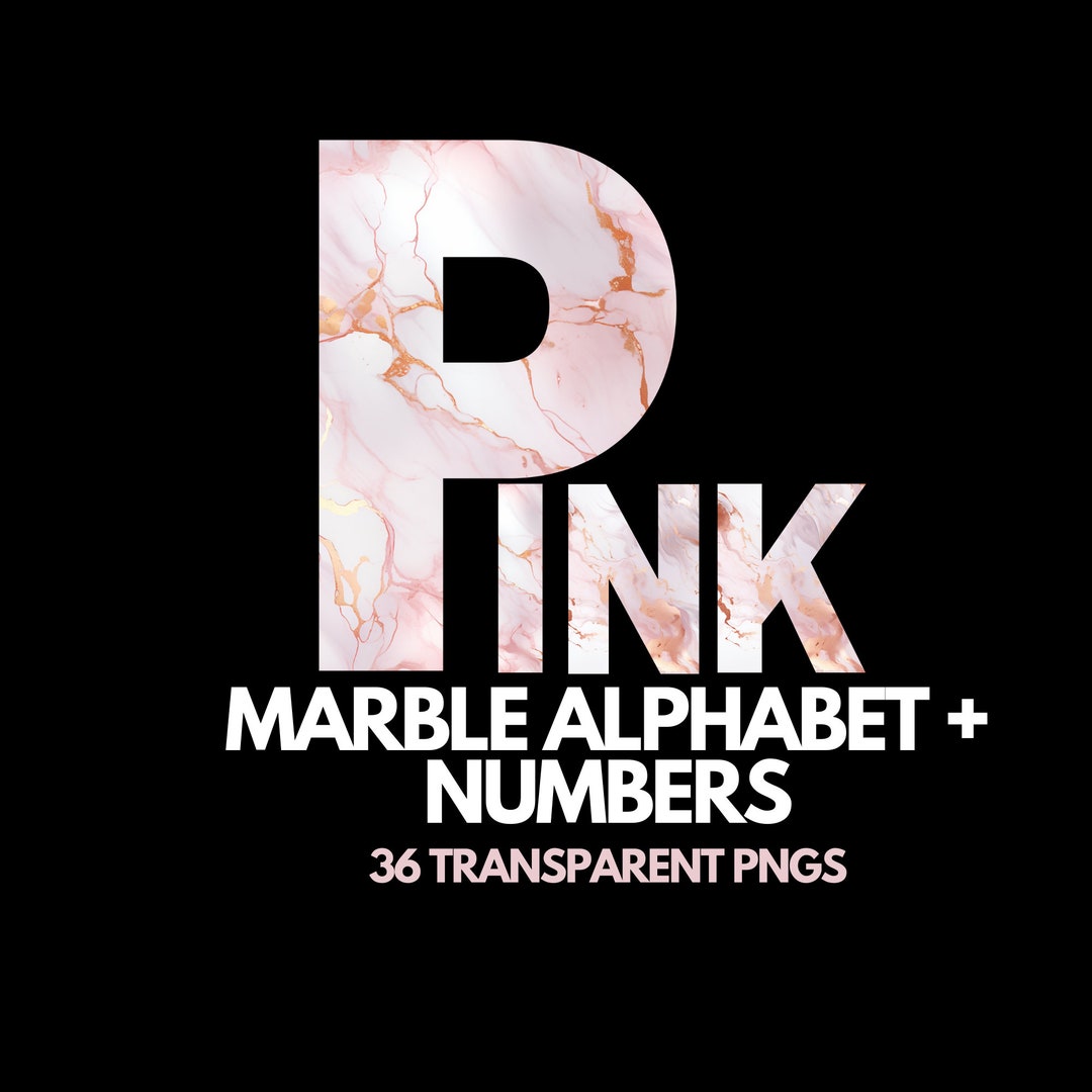 Pink Marbled Alphabet Clipart, Digital Capital Letters, Instant ...