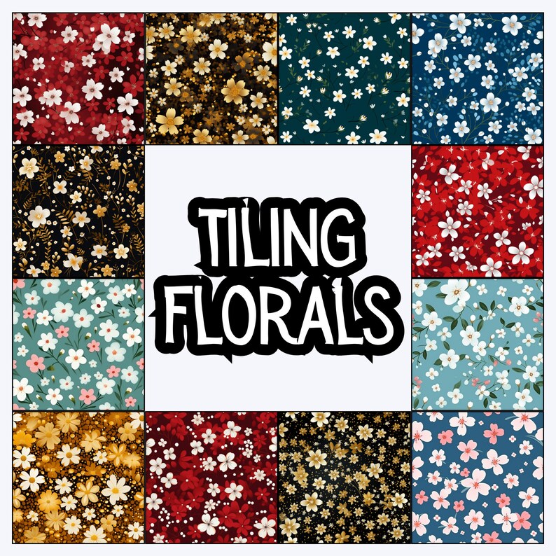 Seamless Watercolor Floral Patterns, Seamless Prints Digital ...