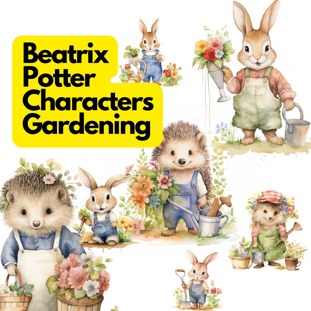 Beatrix Potter Style Clipart, 20 Whimsical PNG Images With Transparent ...