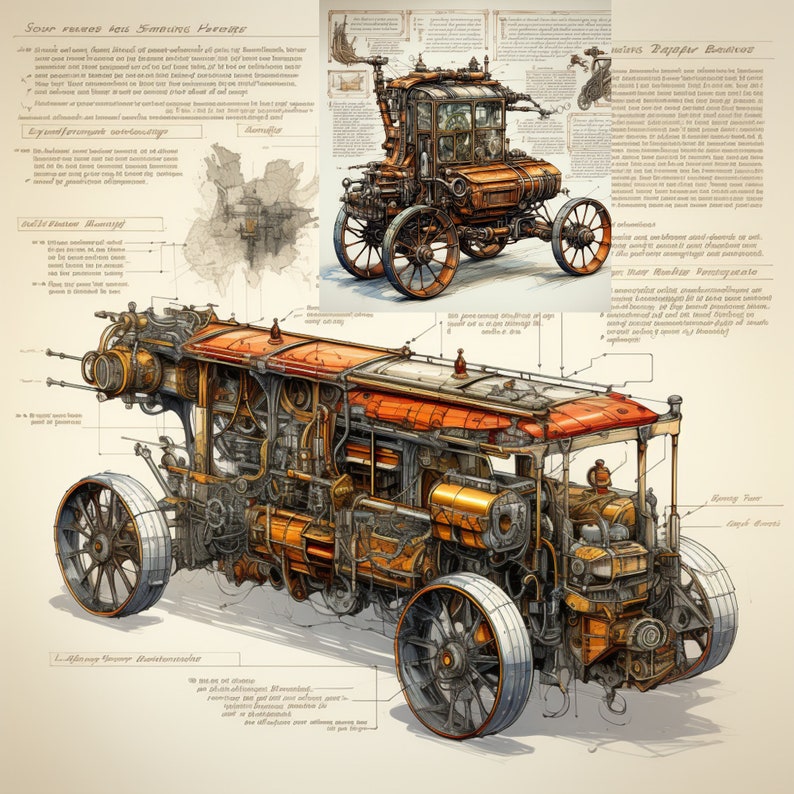 Steampunk Machines PNG, Retro Tech Art, Steampunk Gift, Steam Punk ...