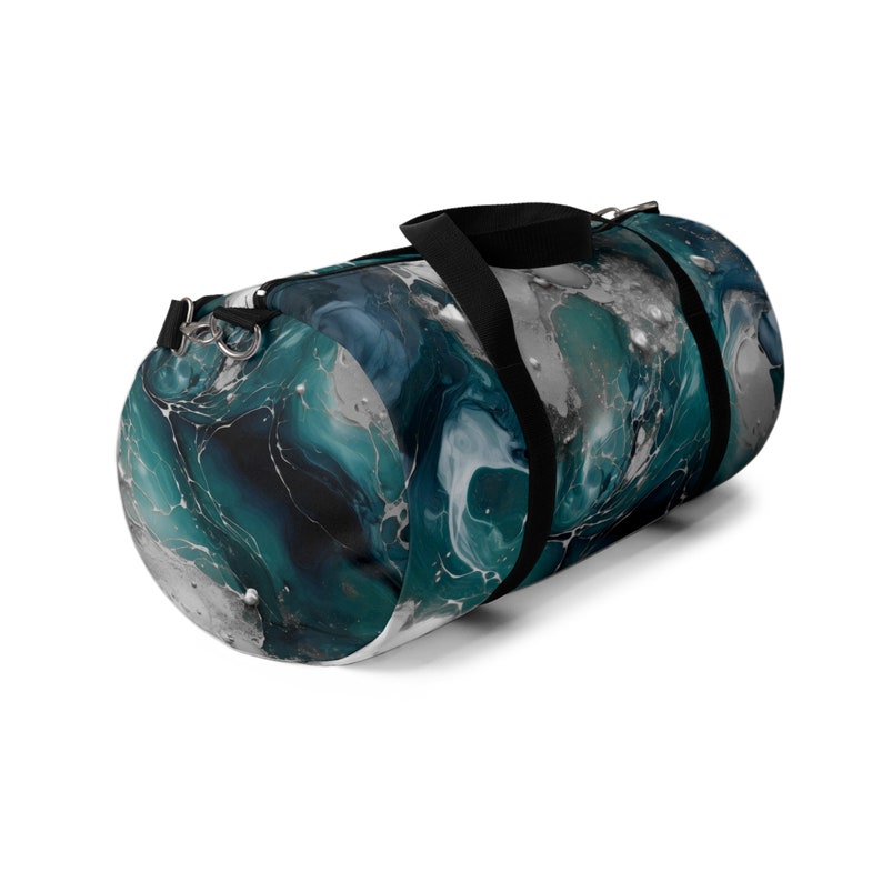 Teal and Silver Travel Bag, Football Team Bag, Gym Bag, Large Duffel ...