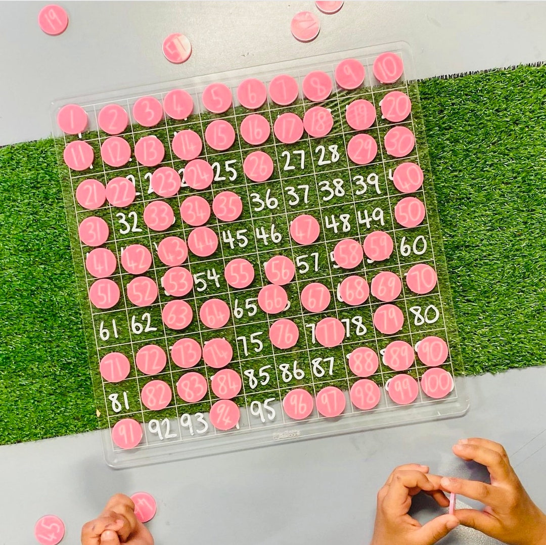 Giant Acrylic 100 Board With Counters 1-100 - Etsy