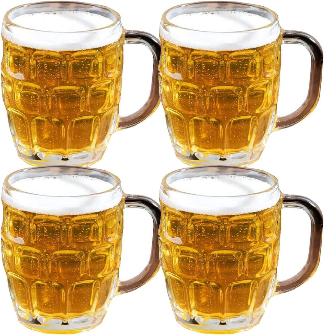 Dimple Stein Traditional Euro Style Beer Stout Ale Glass Mug With Large ...