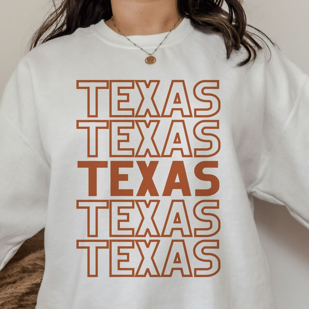 Burnt Orange Texas Outline Sweatshirt, University of Texas, Austin ...