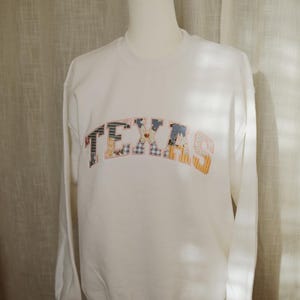 Custom State Patchwork Embroidered Sweatshirt - Personalized Cozy Top ...