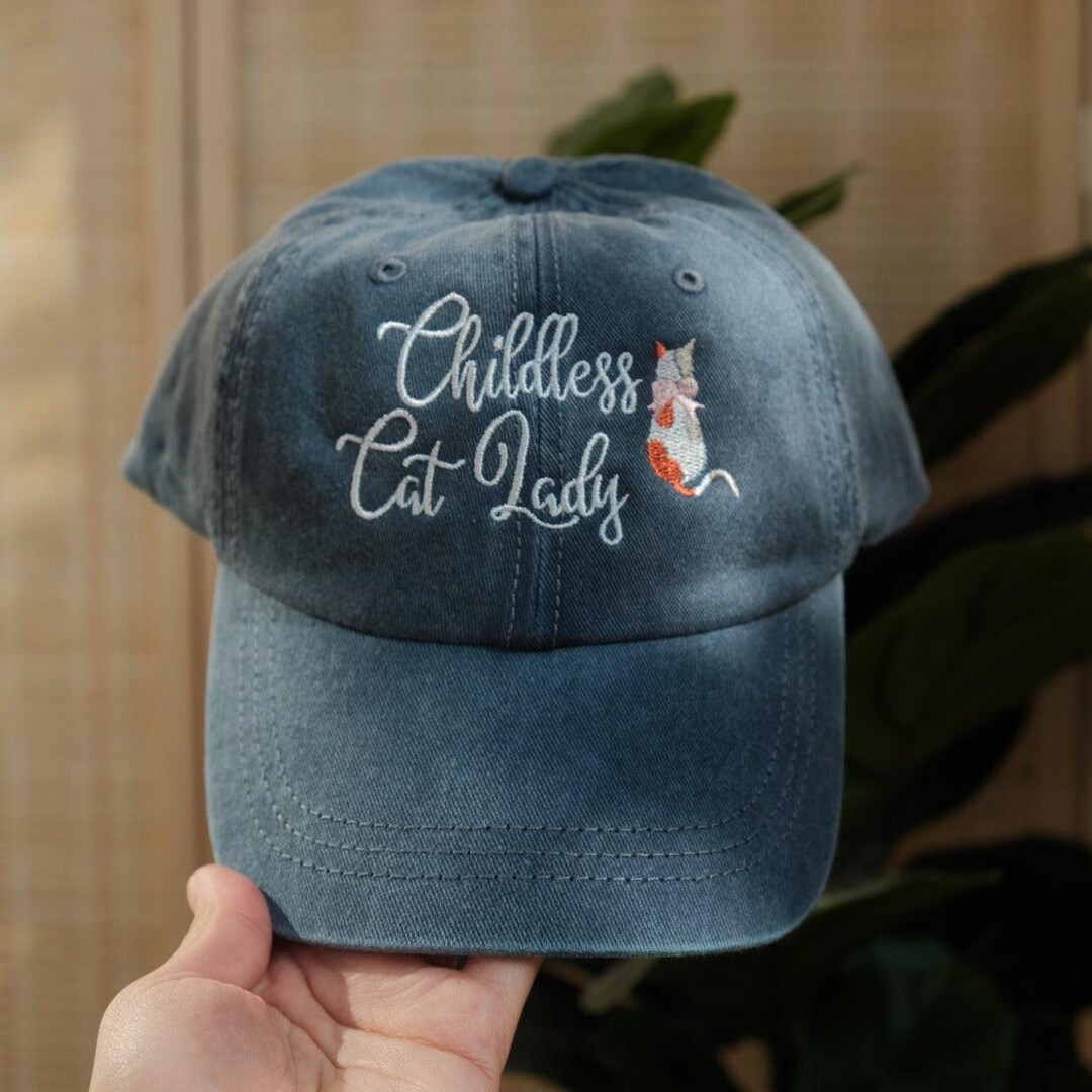 Customizable Embroidered Childless Cat Lady Vintage Dad Hat Cat Ladies ...