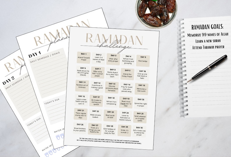2025 Ramadan Planner & 30 Day Challenge Worksheet (printable) - Etsy