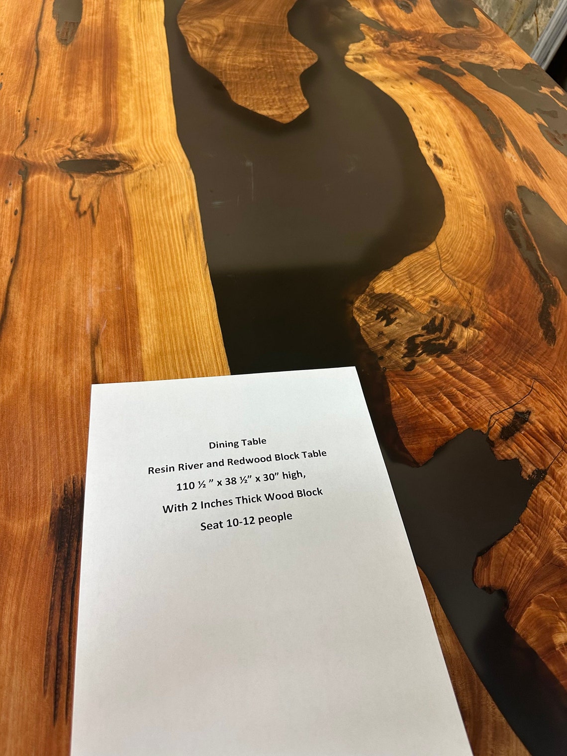 Handcrafted Redwood Slab Table With Panther-like Patterns and Wooden ...