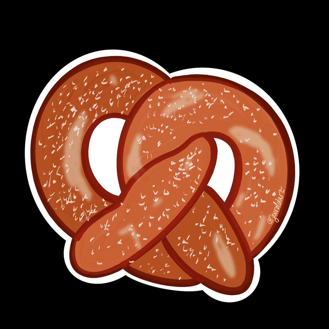 Soft Pretzel Twist Sticker - Etsy