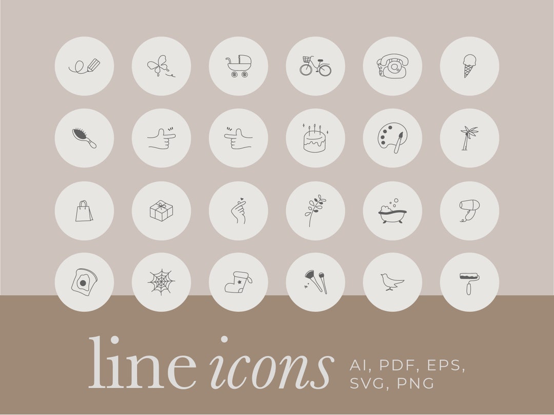 Line Drawing 120 Icons Ai, Pdf, Eps, Svg, Png Trend Icons Instagram ...