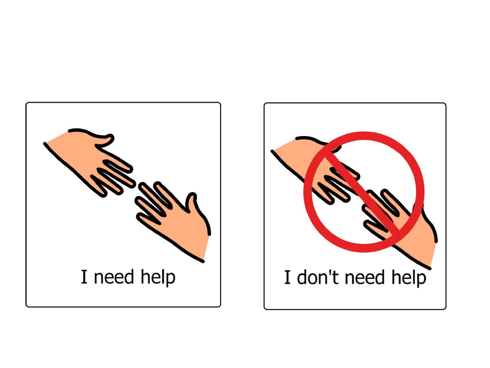 I Need/don't Need Help Communication Aid - Etsy