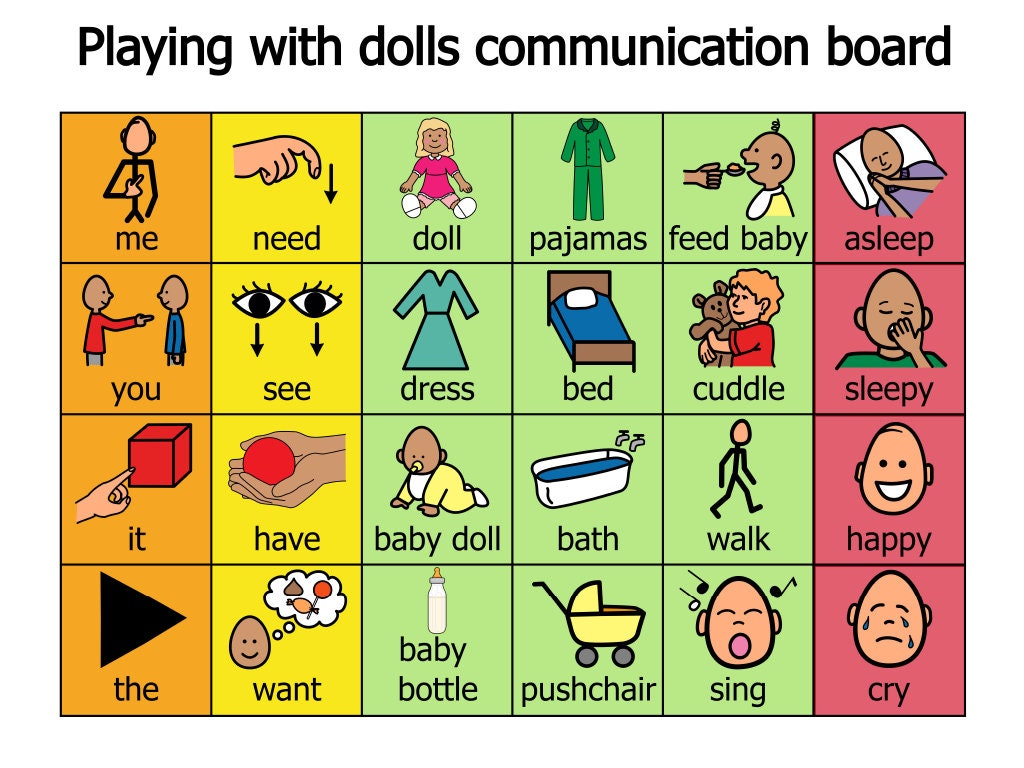Communication Board Playing With Dolls - Etsy