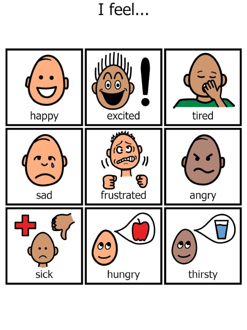 I Feel Communication Board - Etsy