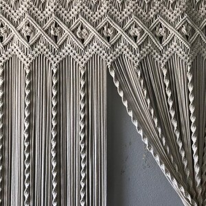 Macrame Curtain Door or Window, Handmade Macrame Room Divider, Bohemian ...