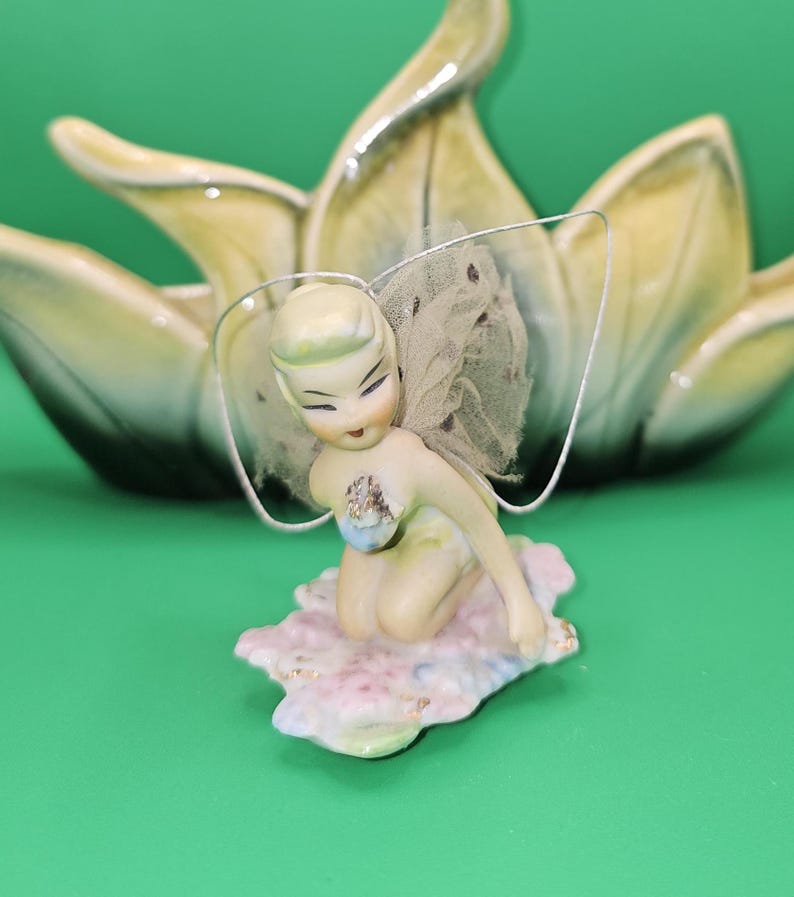 Vintage Tinker Bell Figurine, Wales Japan Ceramic Fairy, Kneeling - Etsy