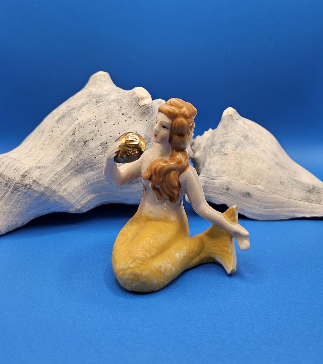 Sitting Vintage Mermaid Aquarium Figurine! Occupied Japan Mermaid ...