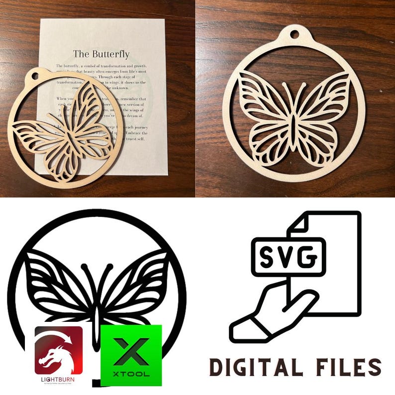 Digital Butterfly Ornament & Inspirational Card Files - PDF, SVG ...