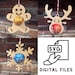 Digital Ornament Templates - Gingerbread Man, Snowflake, and Reindeer ...