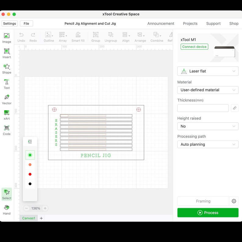 Laser Engraving Pencil Alignment Jig Digital File With Lightburn, SVG ...