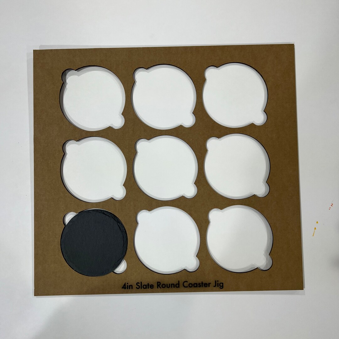 4 Inch Round Black Slate Coaster Laser Engraving Alignment Jig Template ...