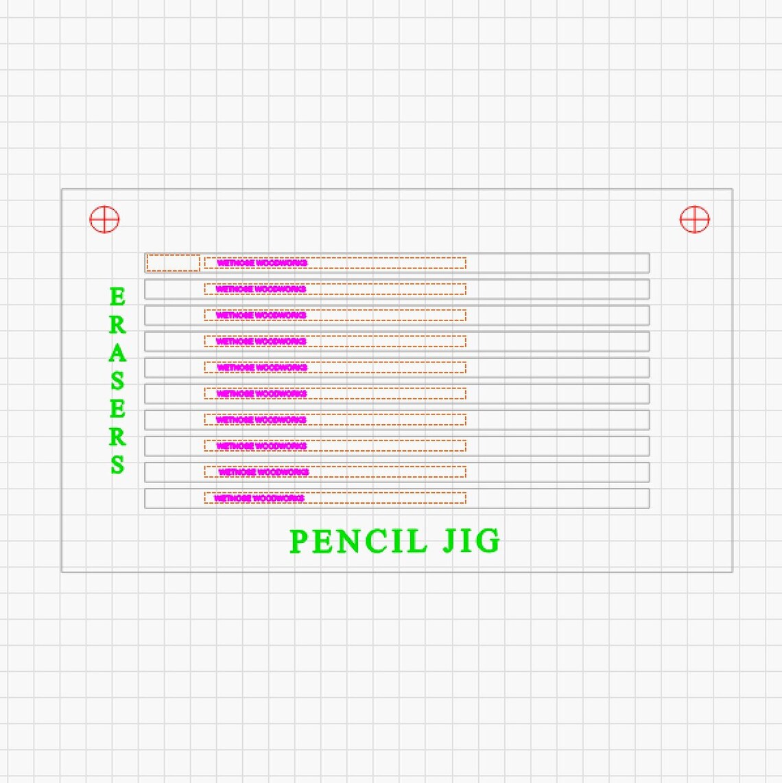 Laser Engraving Pencil Alignment Jig Digital File With Lightburn, SVG ...