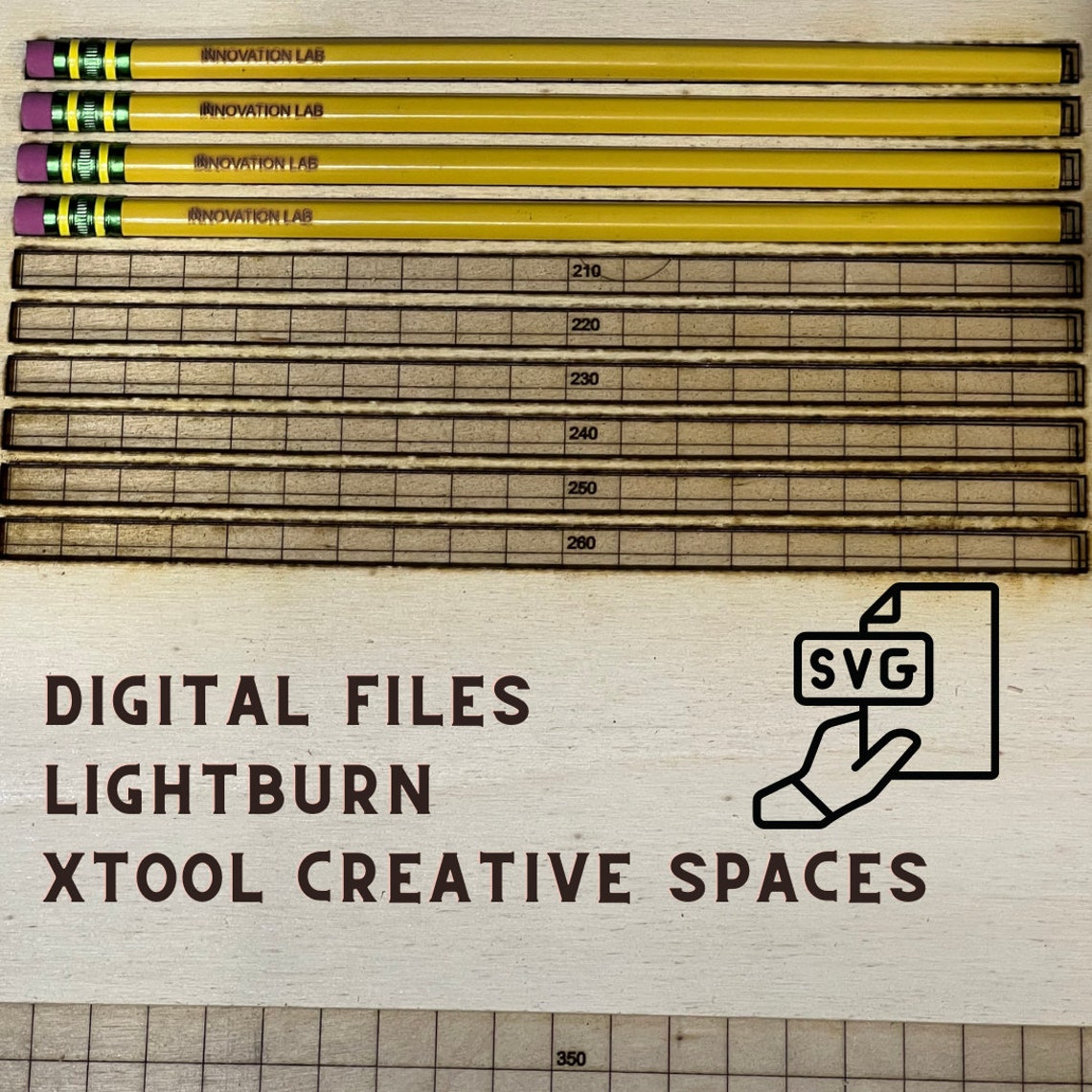 Laser Engraving Pencil Alignment Jig Digital File With Lightburn, SVG ...