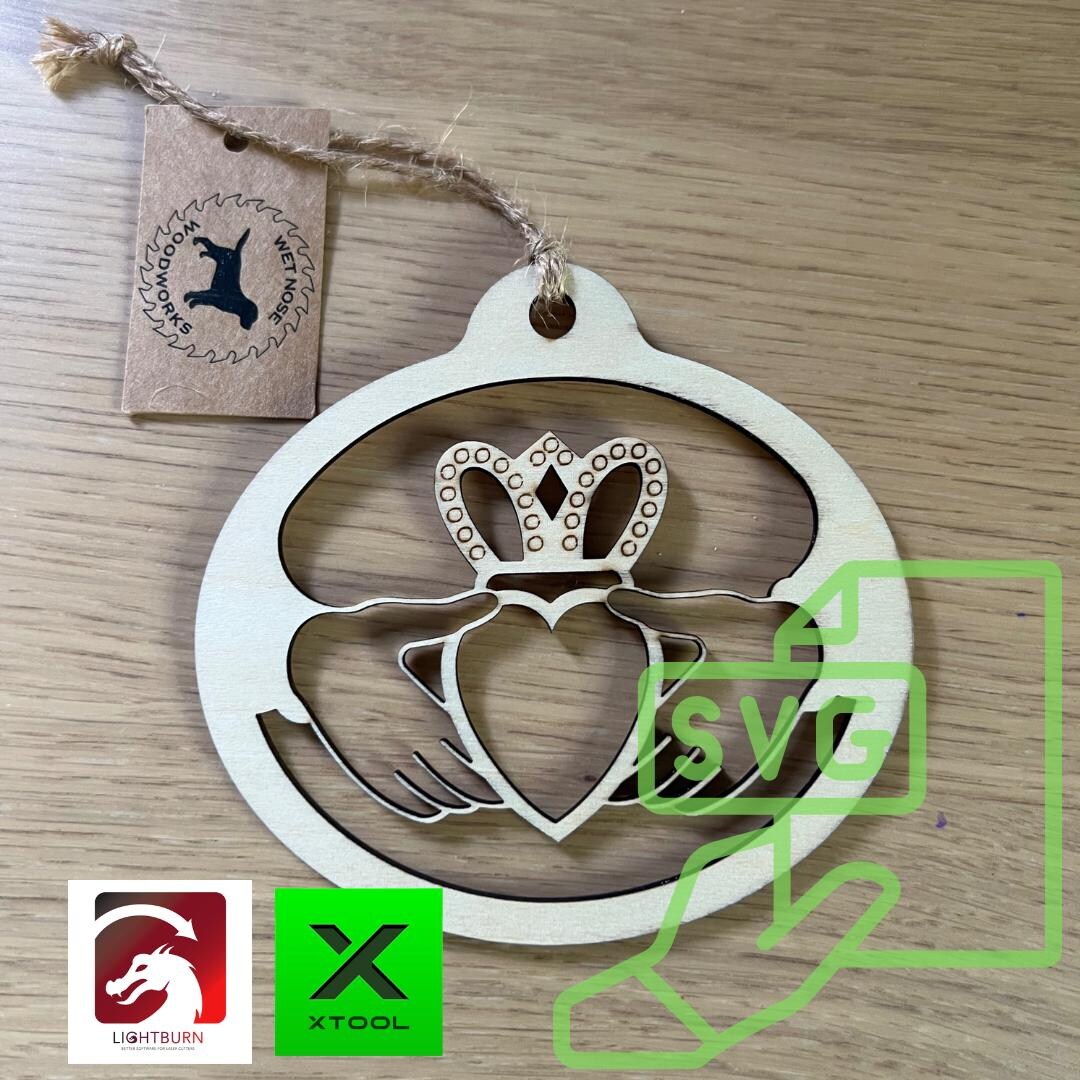 Claddagh Ornament SVG – Irish Love, Loyalty, Friendship Symbol Laser ...