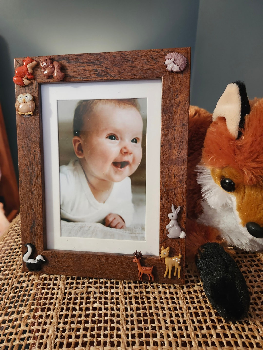 Baby Woodland Animals Photo Frame Added Woodlands Animal Plushie - Etsy
