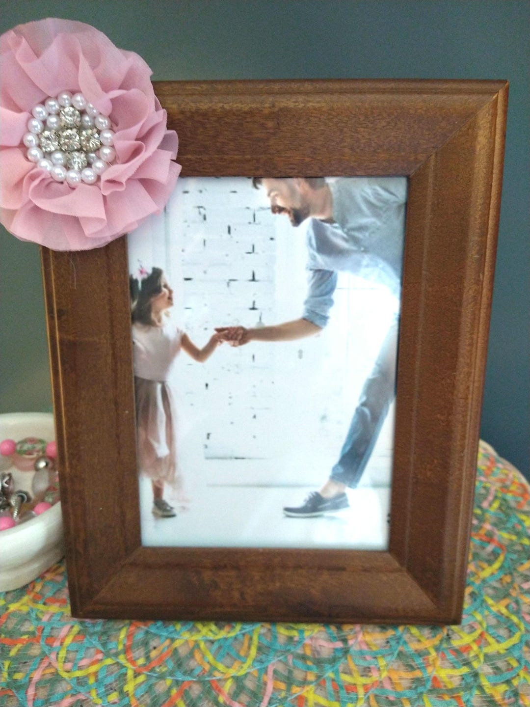 Pink Flower Photo Frame - Etsy