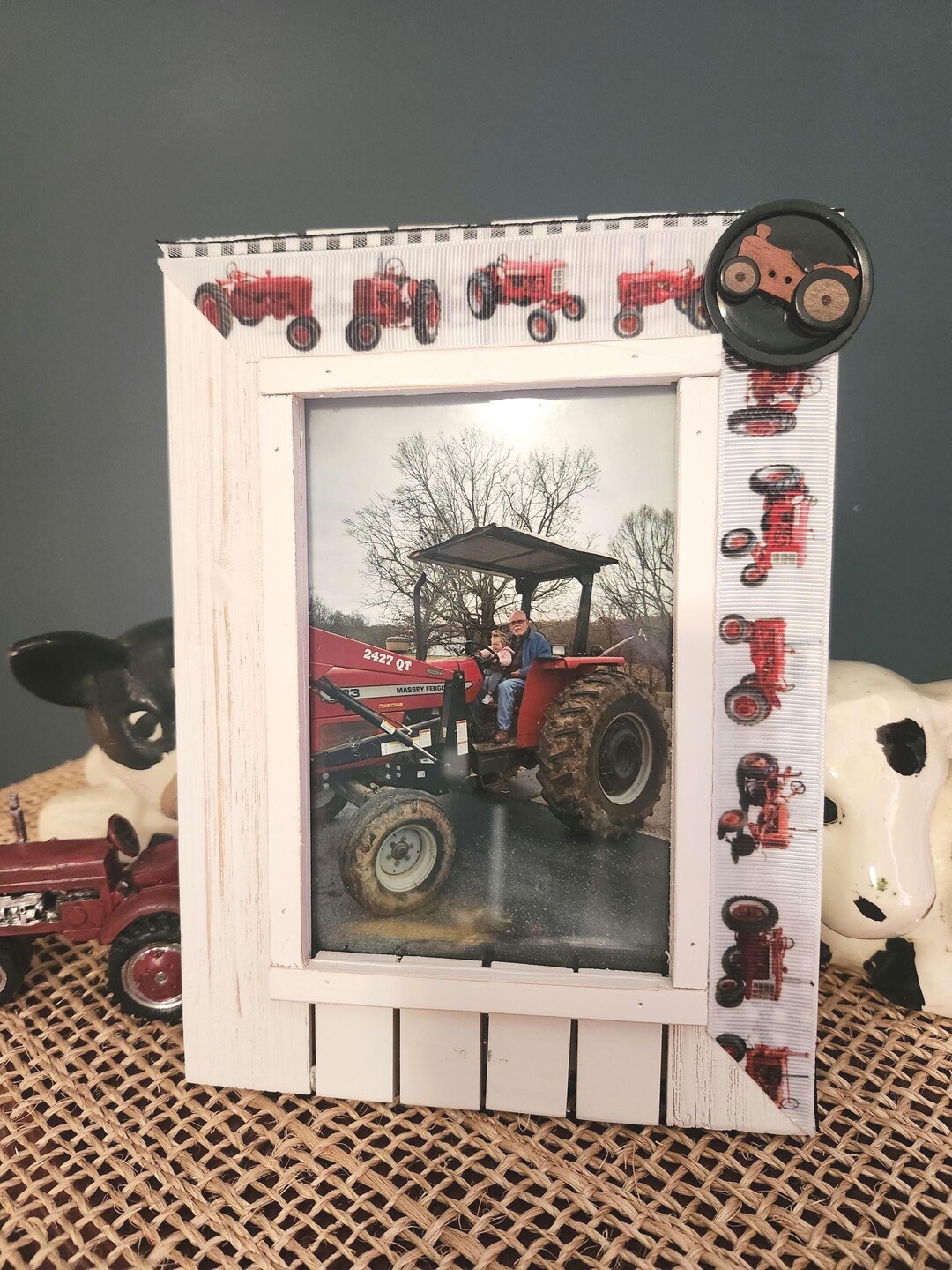 Red Tractor Row Photo Frame - Etsy