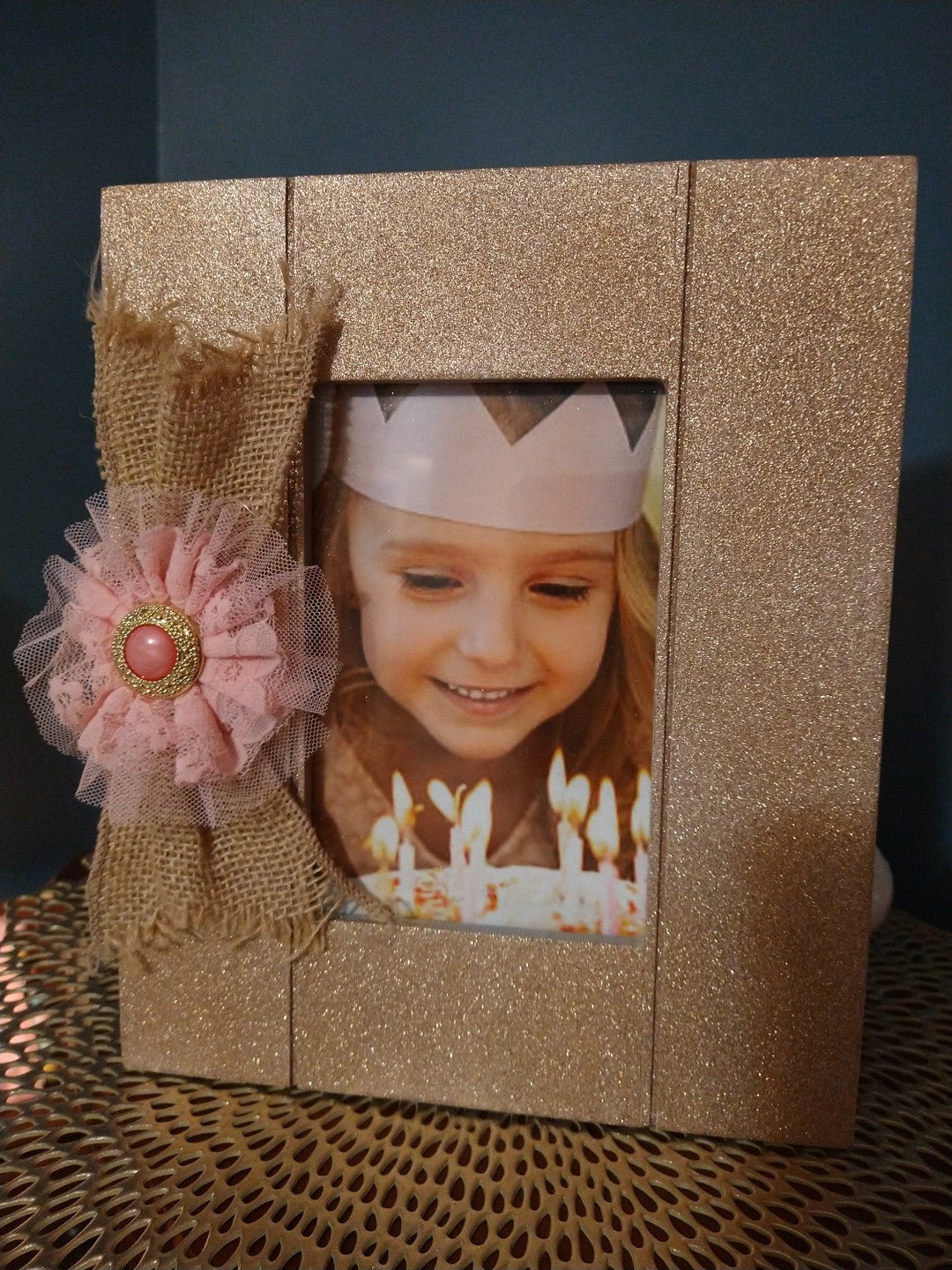 Princess for a Day- Sparkle Gold Photo Frame - Etsy