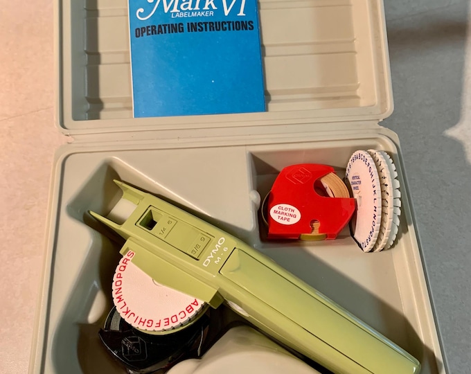 Vintage 1966 DYMO M-6 Labeling Kit, Label-maker With Embossing Tape ...