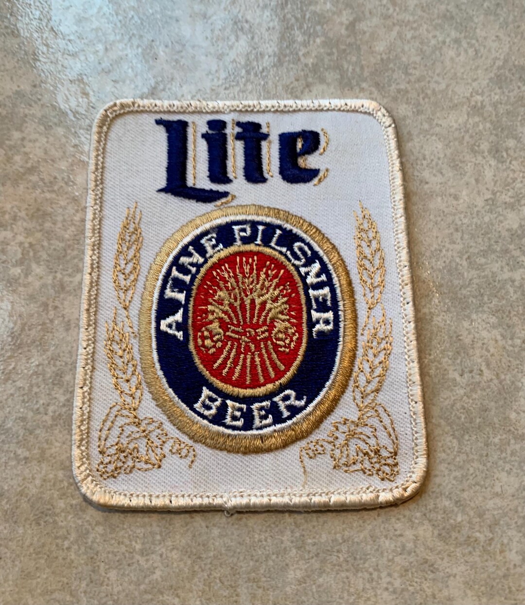 Vintage 1970s "lite A Fine Pilsner Beer" Logo Embroidered Patch ...