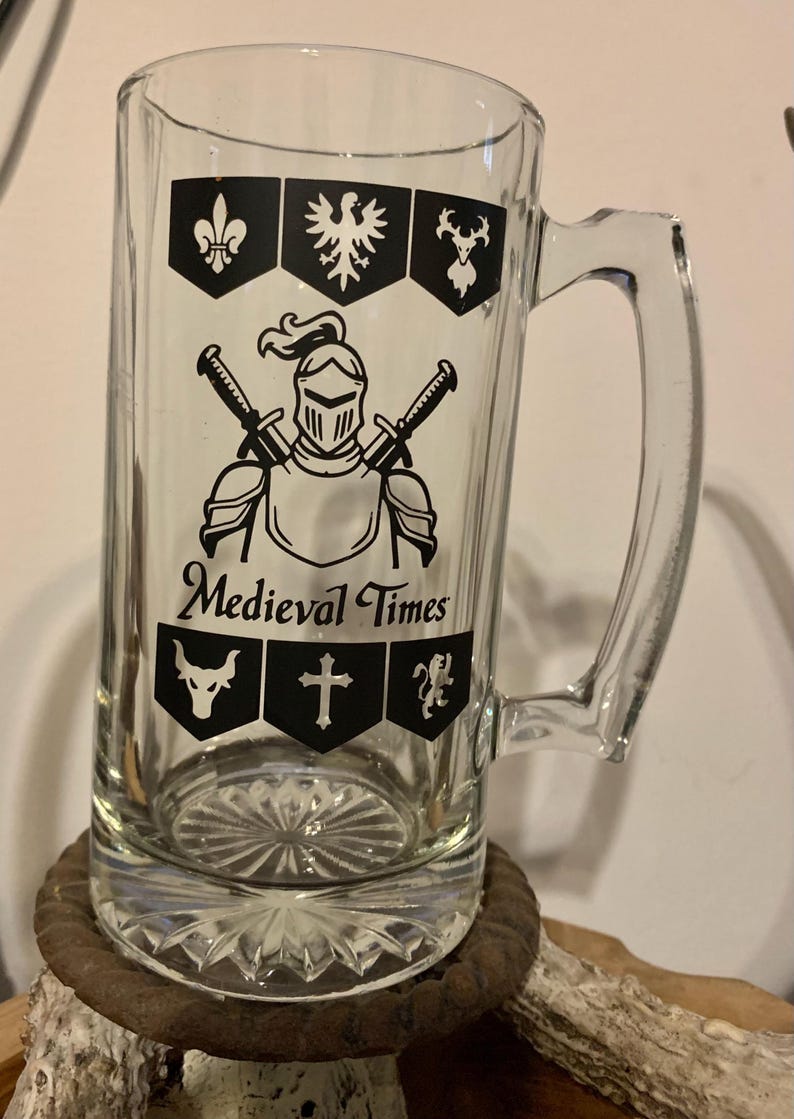 Medieval Times XL Beer Stein Tankard With Knight & Heraldic Symbols ...
