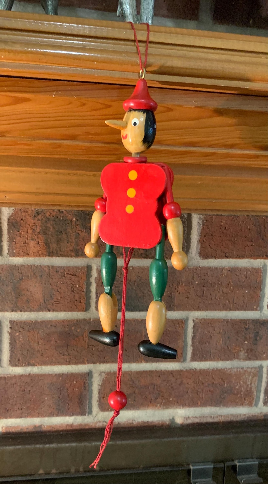 Vintage Pinocchio Jumping Jack Wooden Jointed Toy With Pull String ...