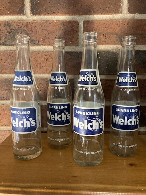 Vintage Sparkling Welchs 10oz Bottles Dark Blue With White - Etsy
