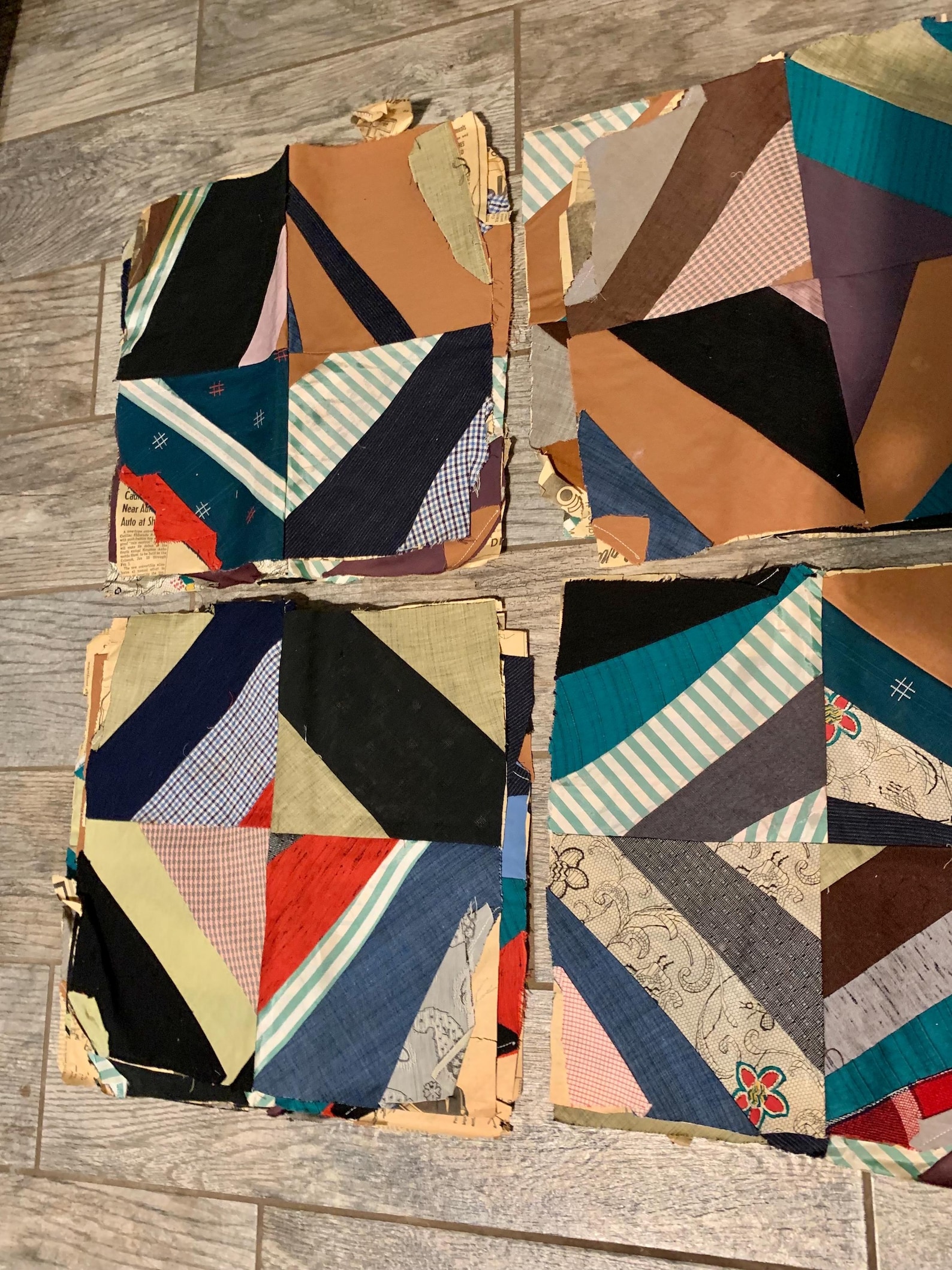 1958 Quilt Blocks With Original Patterns, Dated Proof of Authenticity ...