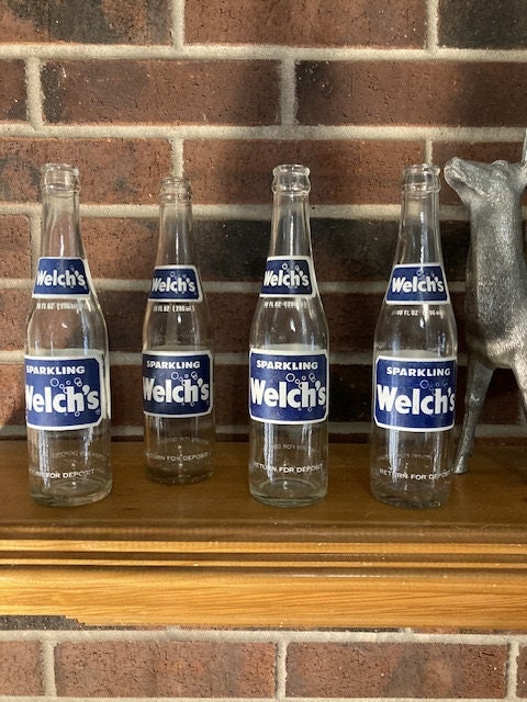 Vintage Sparkling Welchs 10oz Bottles Dark Blue With White - Etsy