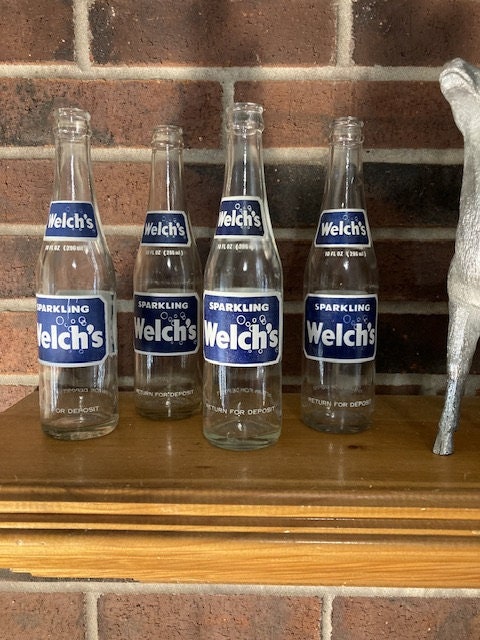 Vintage Sparkling Welchs 10oz Bottles Dark Blue With White - Etsy
