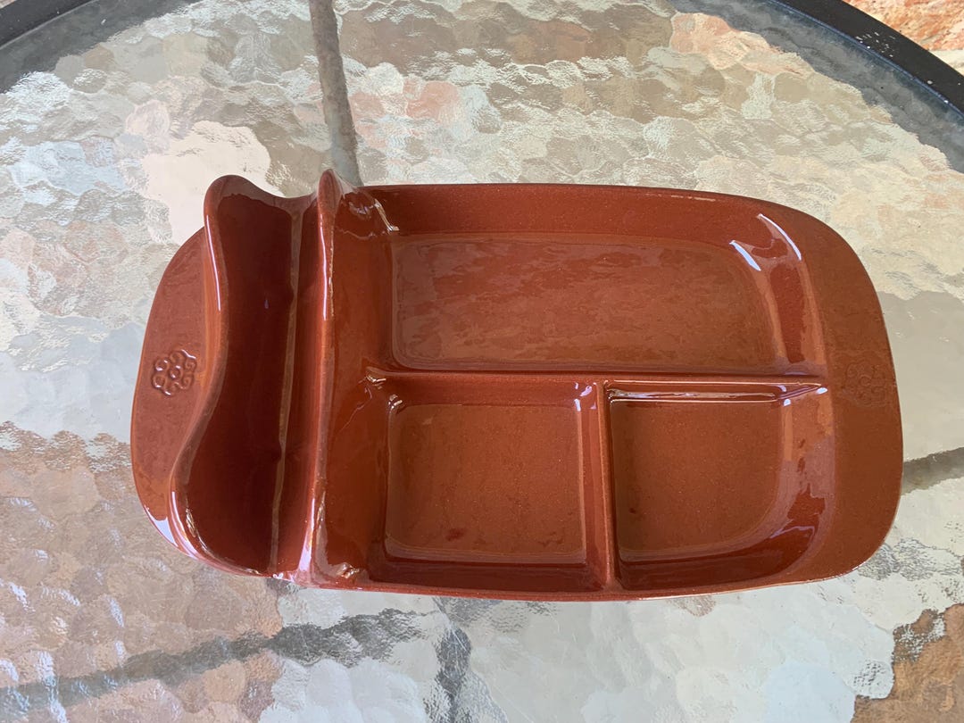 Vintage Wieland Ware Divided Taco Stand Serving Dish, Shade of Brown ...
