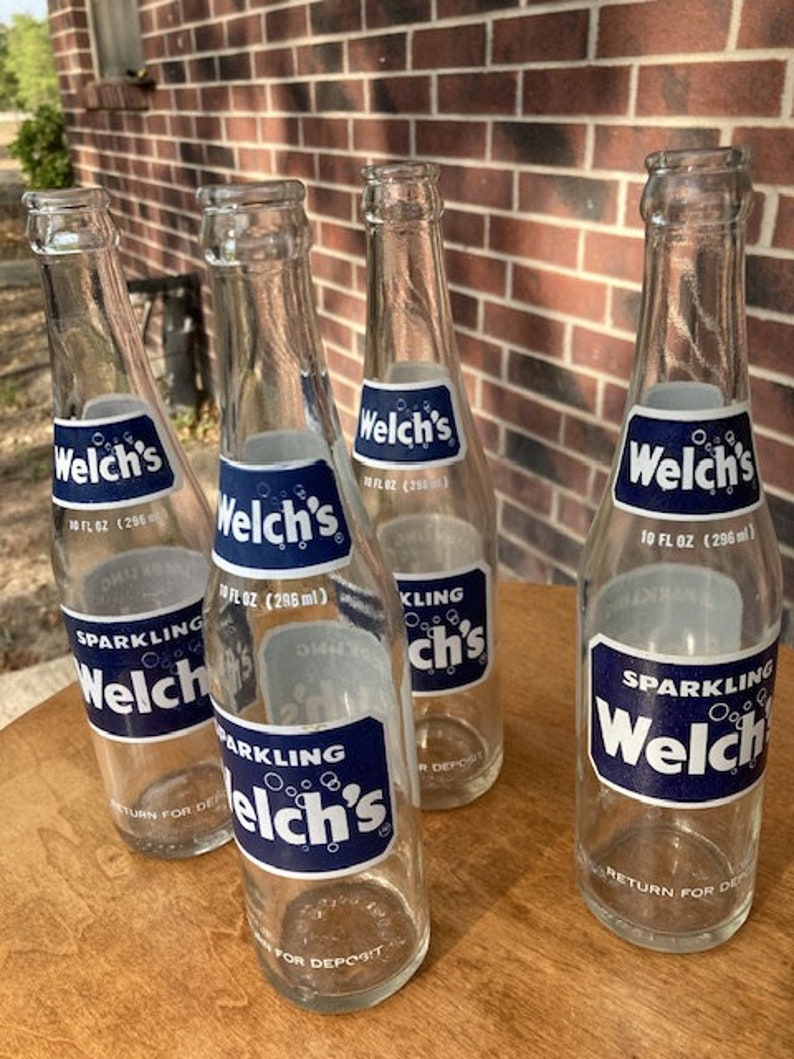 Vintage Sparkling Welchs 10oz Bottles Dark Blue With White - Etsy